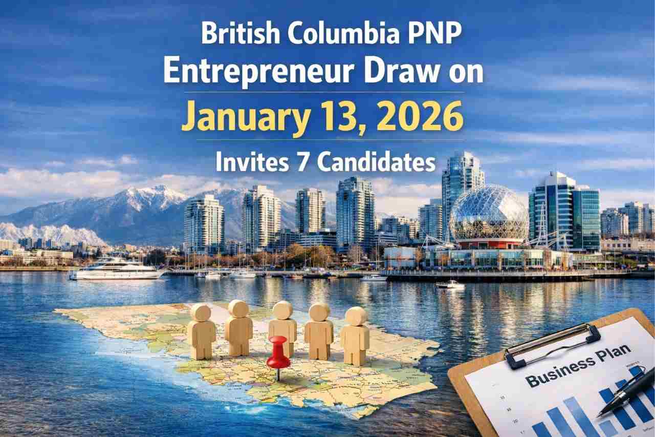 British Columbia PNP Entrepreneur Draw On January 13, 2026 Invites 7 ...