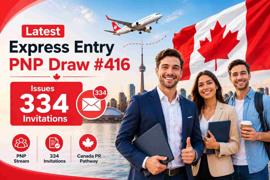 Latest Express Entry PNP Draw #416 Issues 334 Invitations
