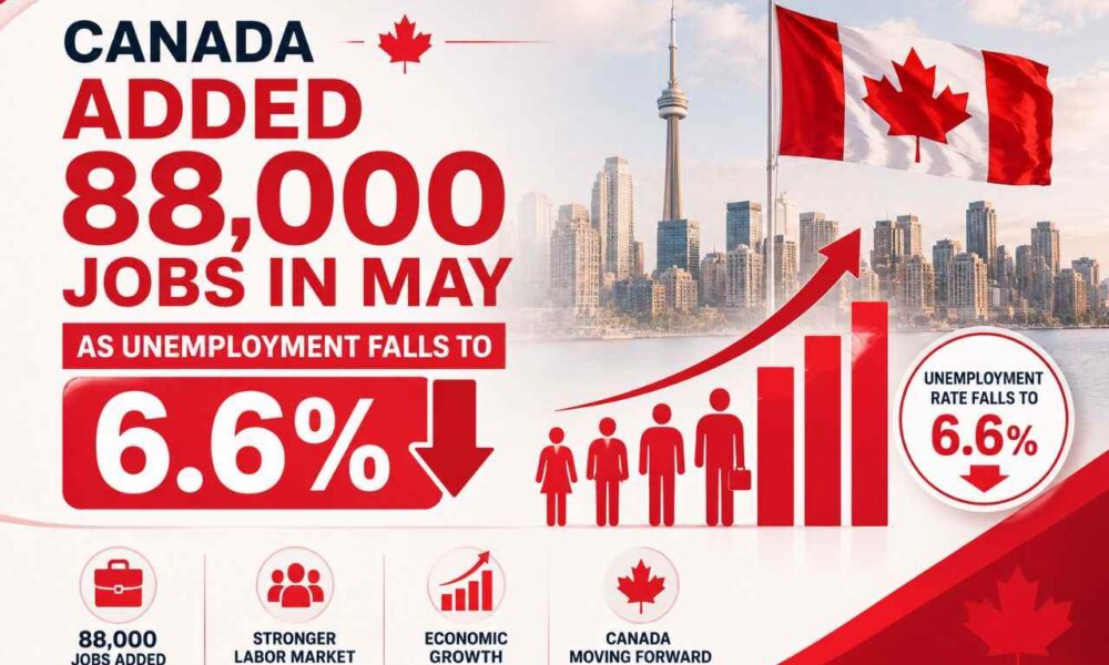 Canada Added 88000 Jobs In May As Unemployment Falls To 6.6 Percent